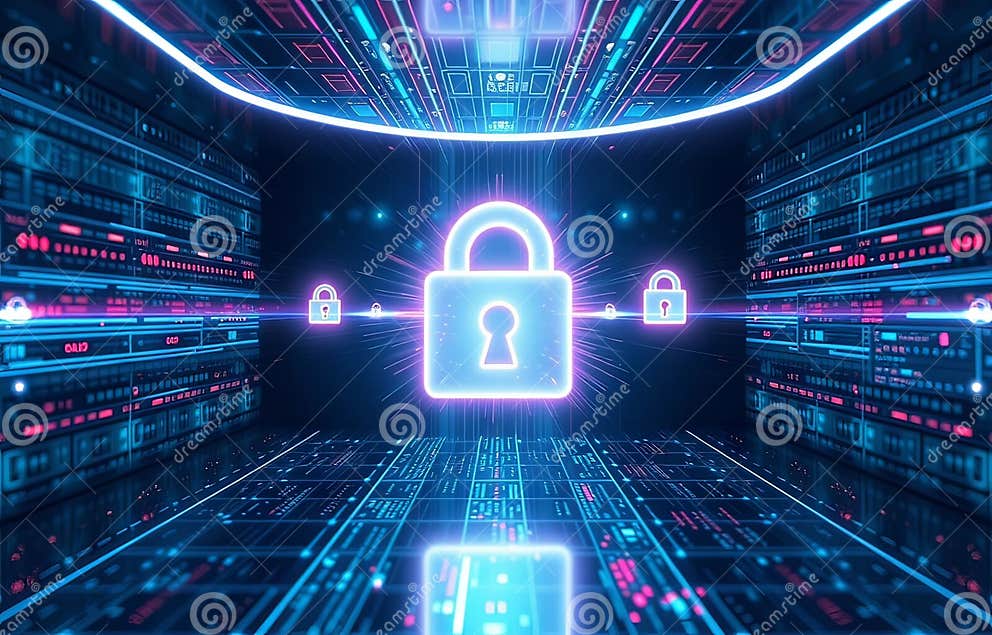 Data Protection and Cyber Security Abstract Background Stock ...