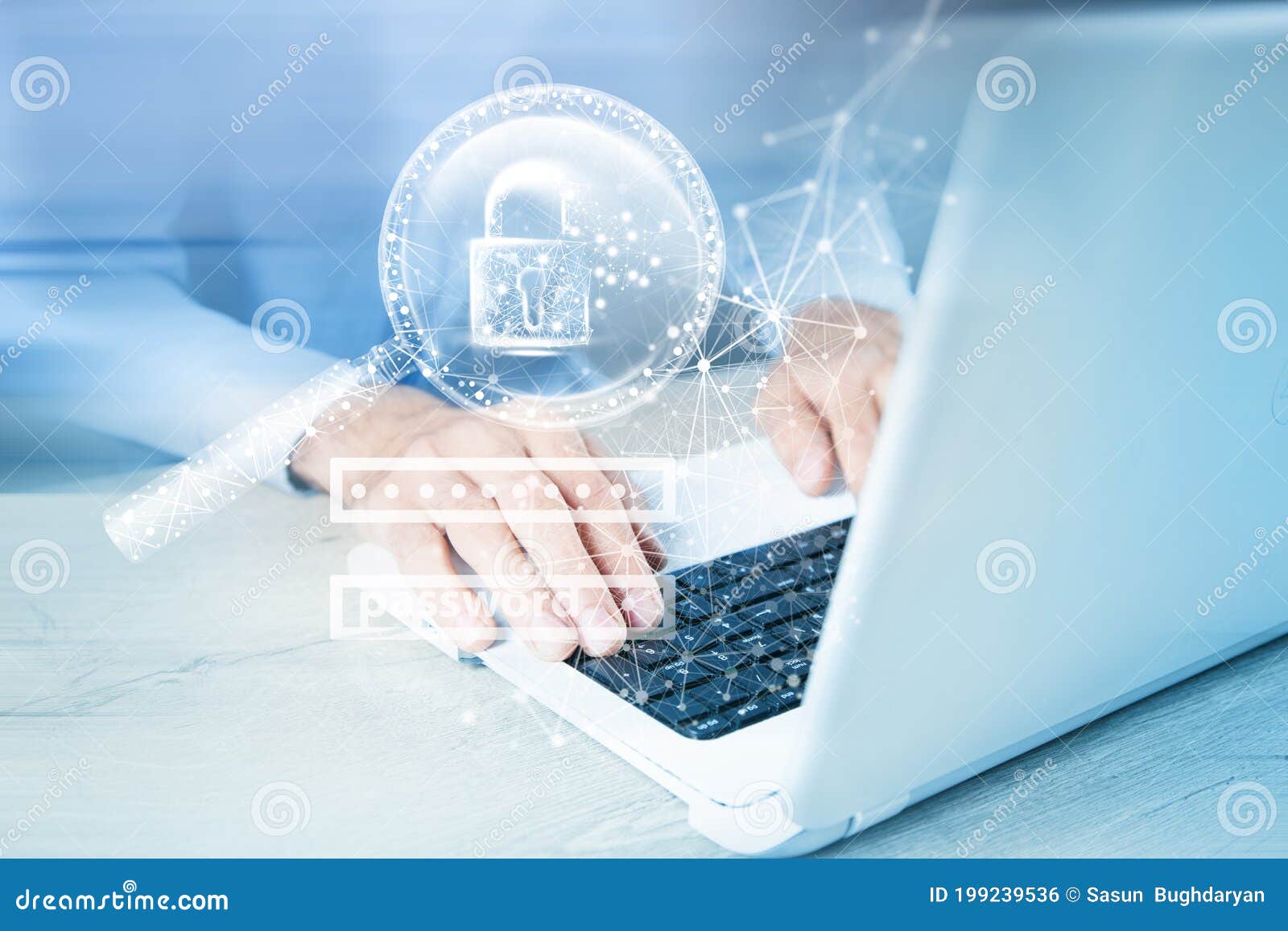 Data Protection and Cyber Security Concept Stock Photo - Image of ...