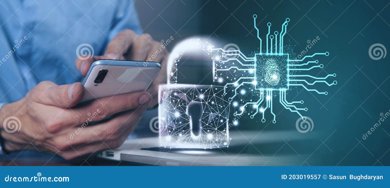 Data Protection and Cyber Security Concept Stock Image - Image of ...