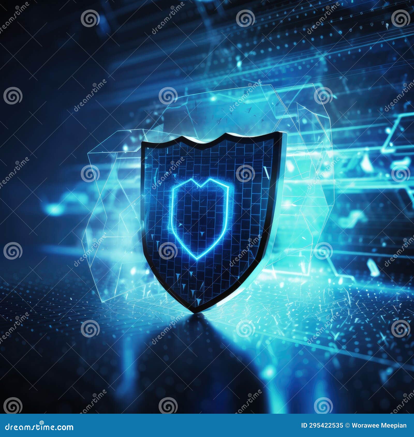 Data Protection Cyber Security Concept. Generative AI Stock ...