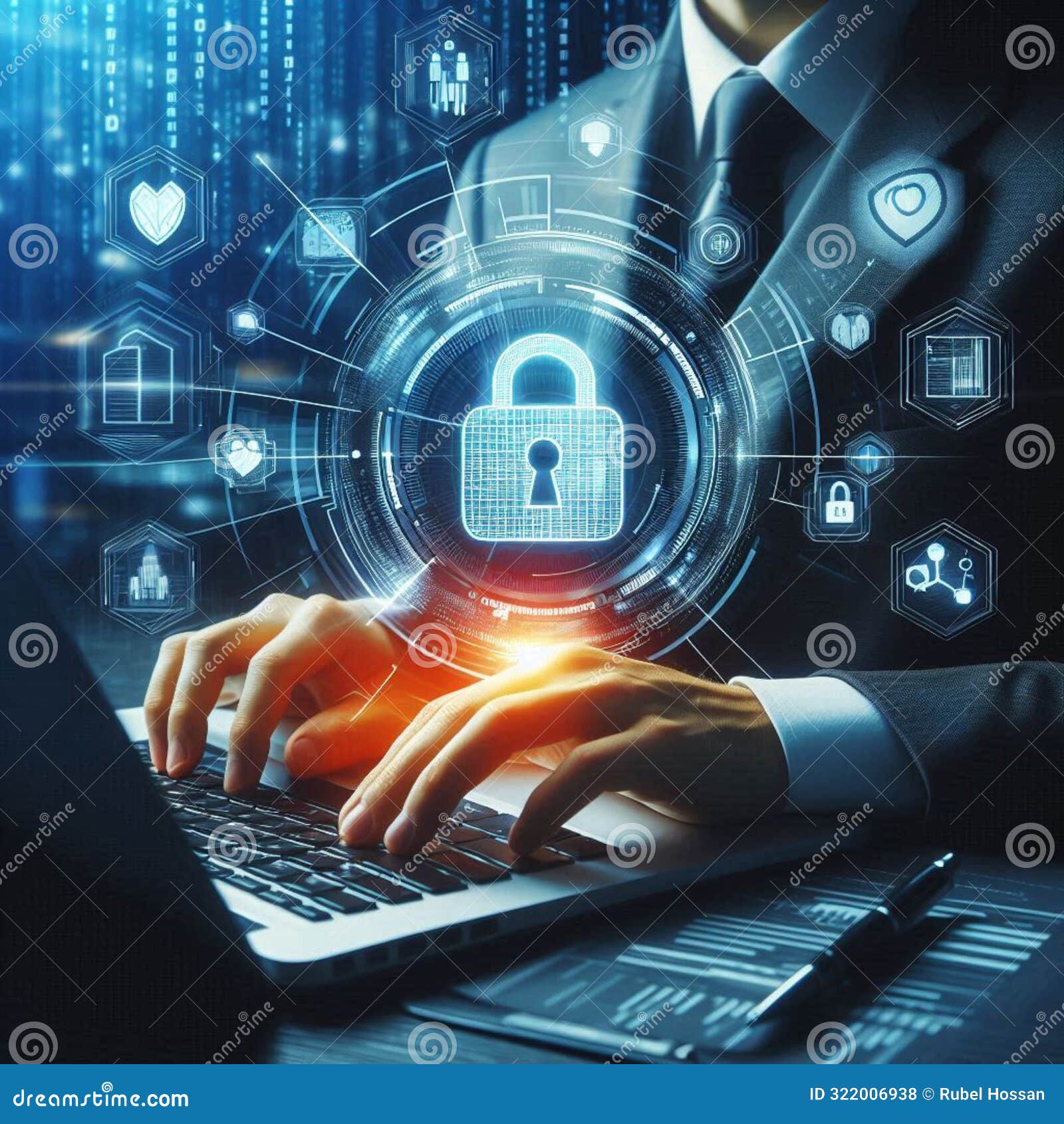 Cyber Security Ransomware Email Phishing Encrypted Technology, Stock ...