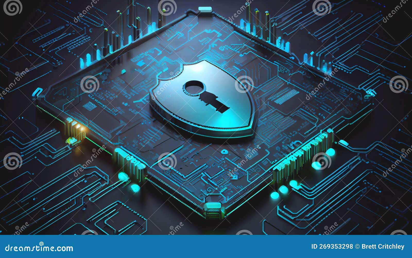Data Protection and Cyber Security Protect Privacy Circuit Board Stock ...
