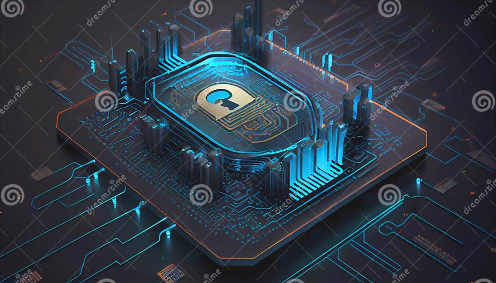 Data Protection and Cyber Security Protect Privacy Circuit Board Stock ...