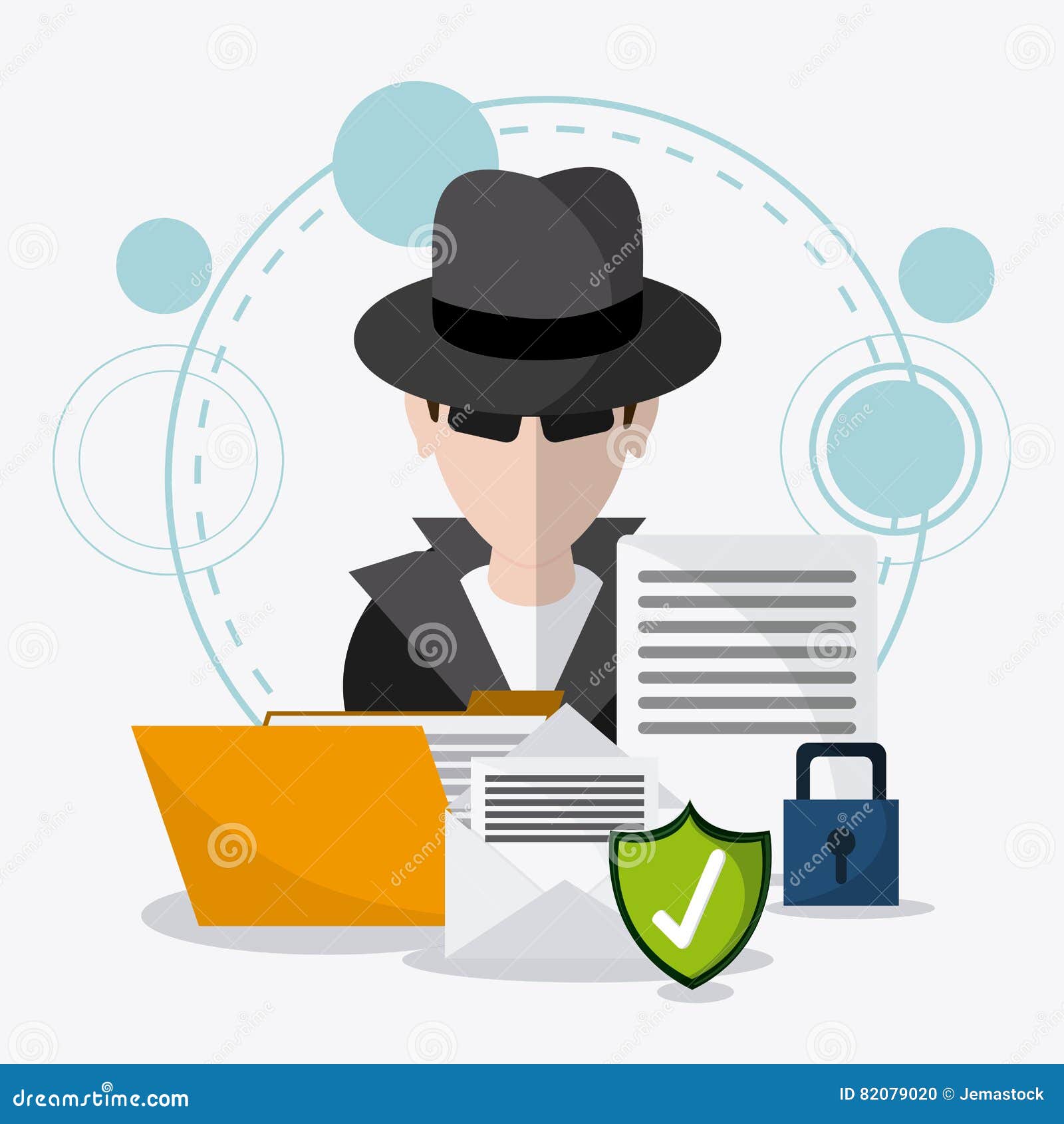 Data Protection and Cyber Security System Stock Vector - Illustration ...