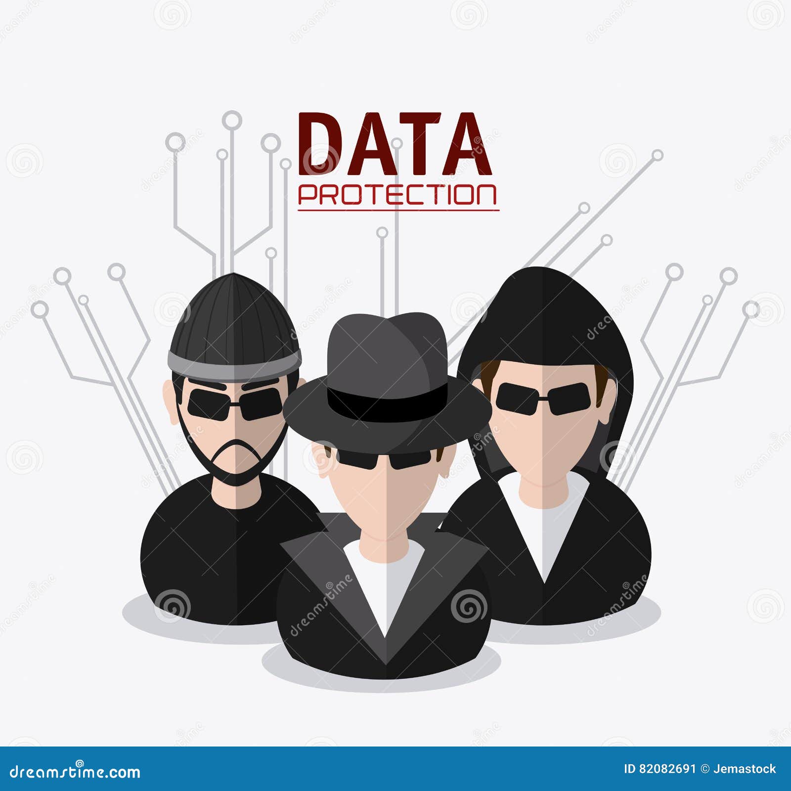Data Protection and Cyber Security System Stock Vector - Illustration ...