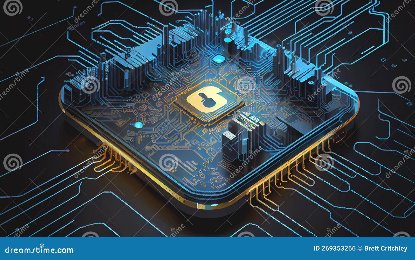 Cyber Security Protect Privacy Circuit Board Secure Shield Stock Photo ...