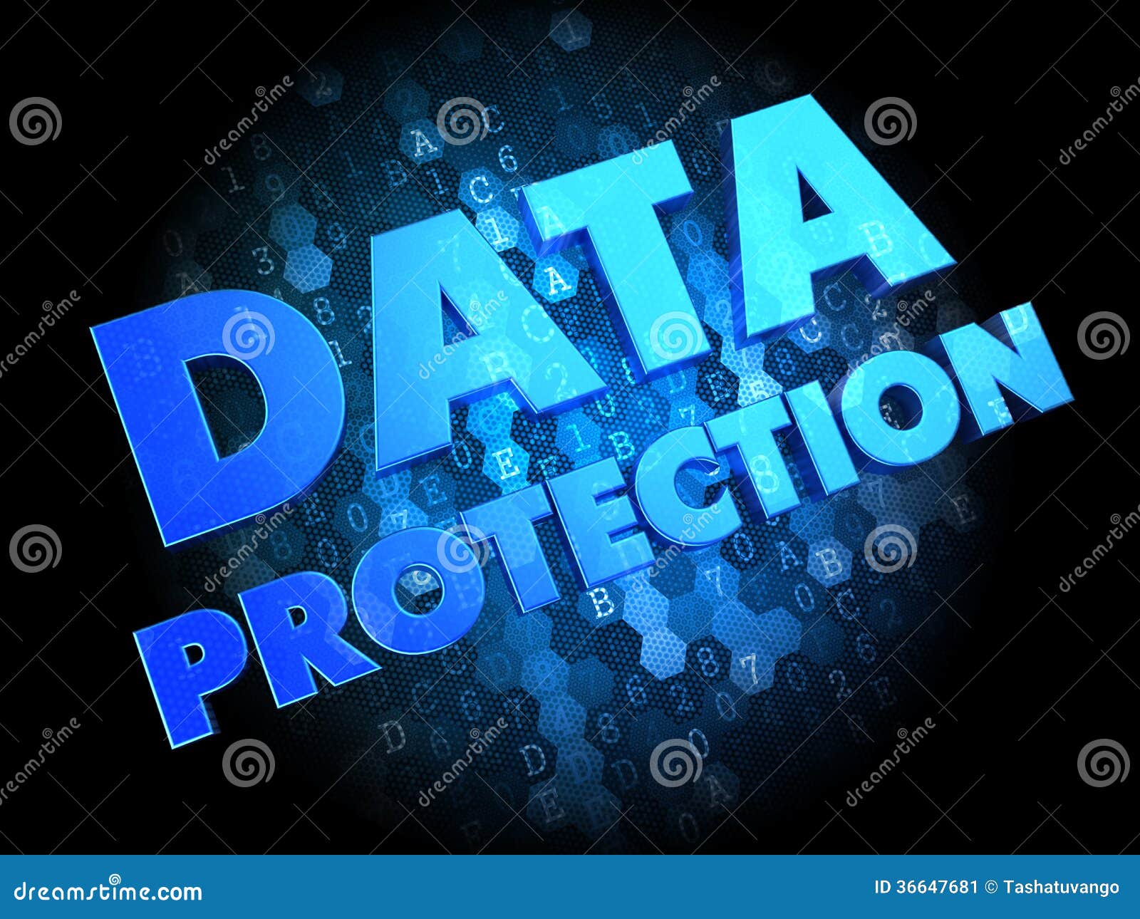 Data Protection on Dark Digital Background. Stock Illustration ...