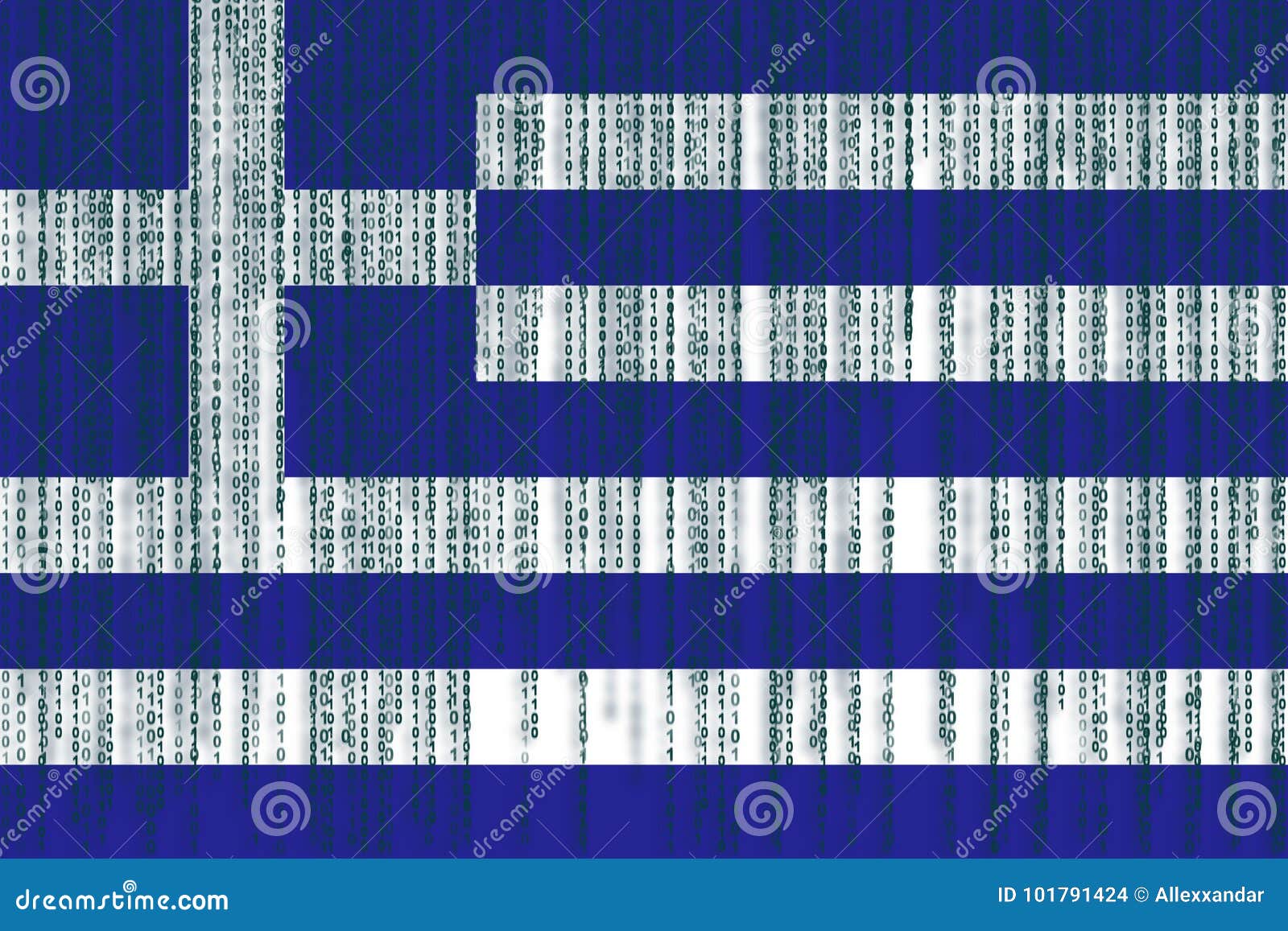 Data Protection Greece Flag. Greece Flag with Binary Code Stock ...