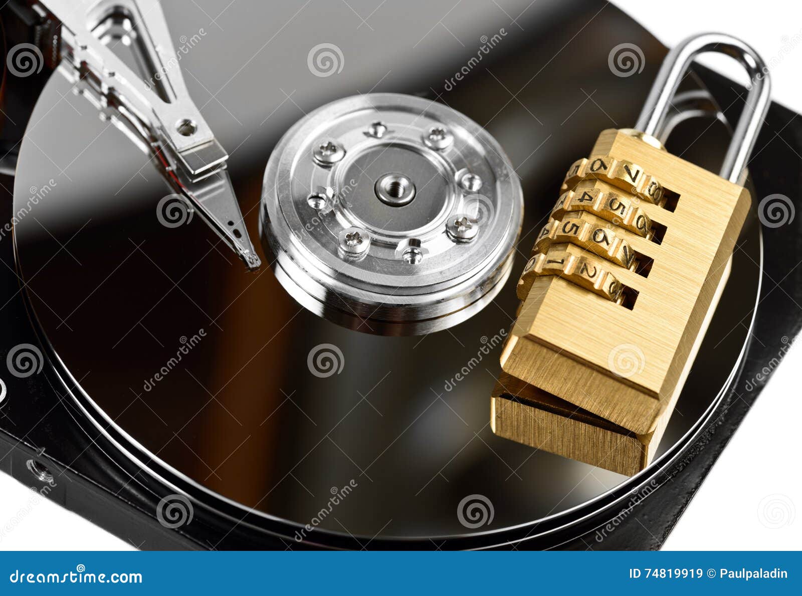 Data Protection on Hard Drive with Lock Stock Image - Image of protect ...