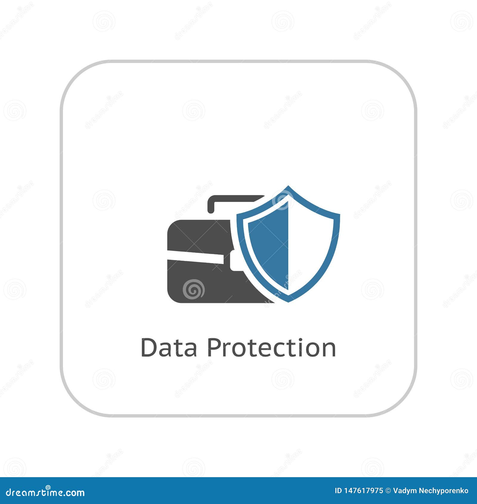 Data Protection Icon. Flat Design Stock Illustration - Illustration of ...