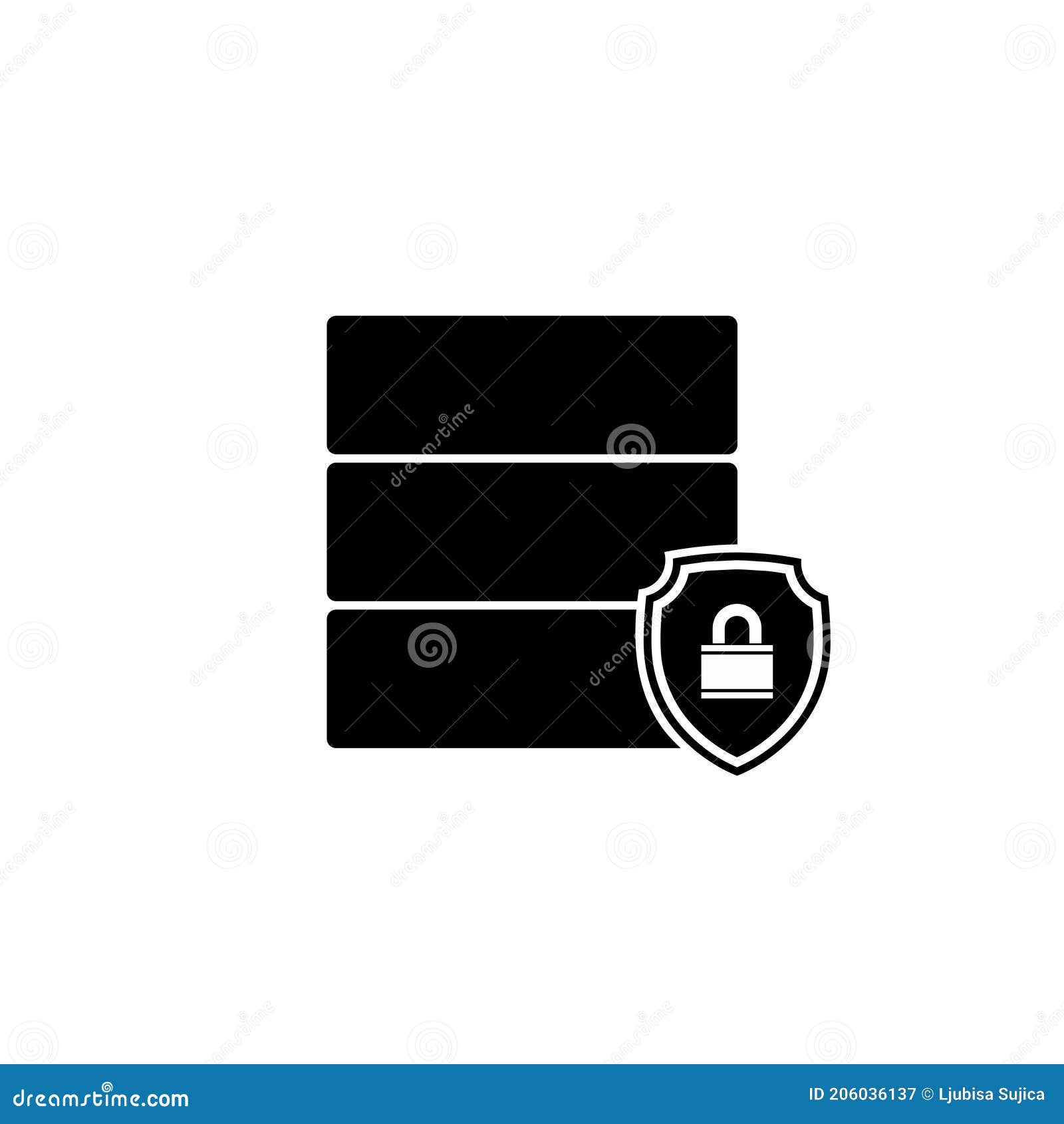 Data Protection Icon Isolated on White Background Stock Vector ...
