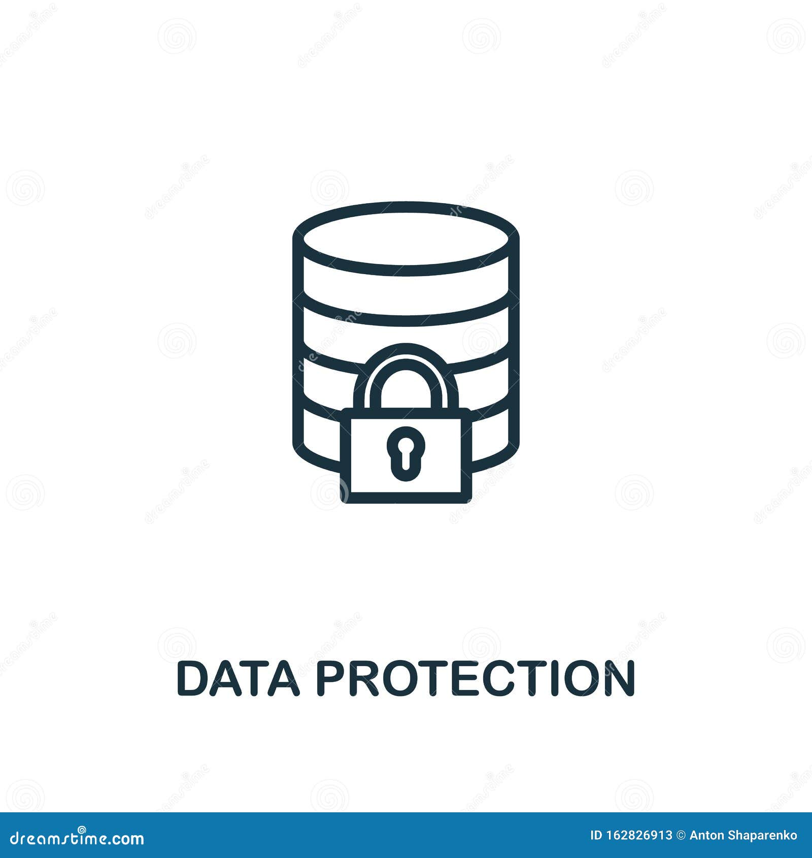 Data Protection Icon Outline Style. Thin Line Creative Data Protection ...