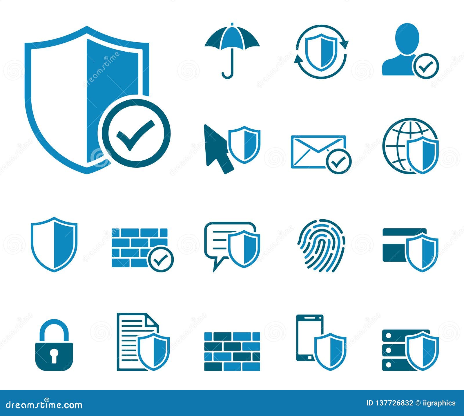 Data protection icon set stock illustration. Illustration of policy ...