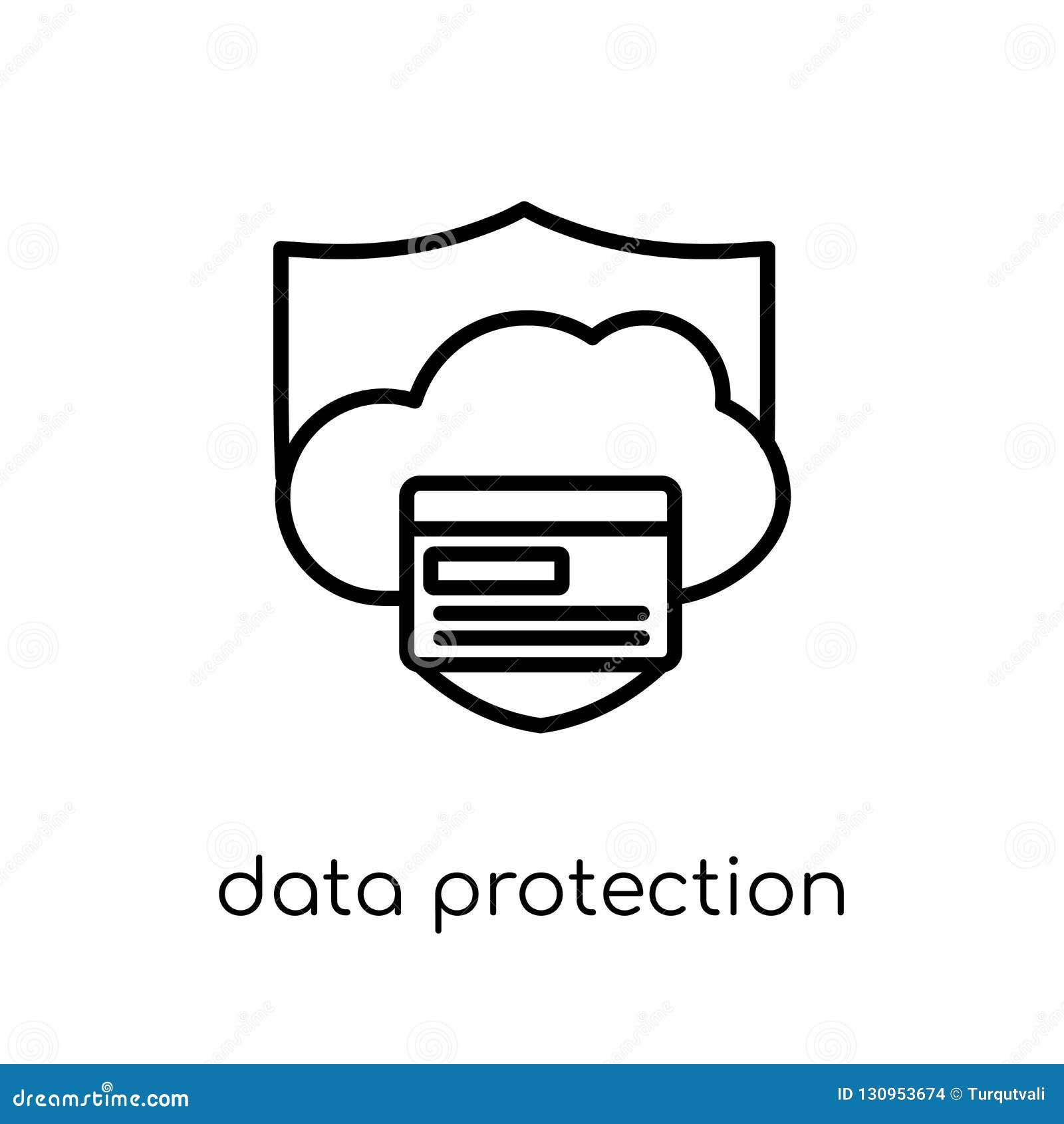 Data Protection Icon. Trendy Modern Flat Linear Vector Data Prot Stock ...