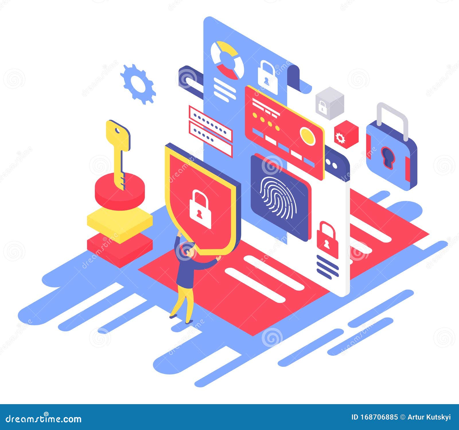 Authorization Verification Banners Set Vector Illustration ...