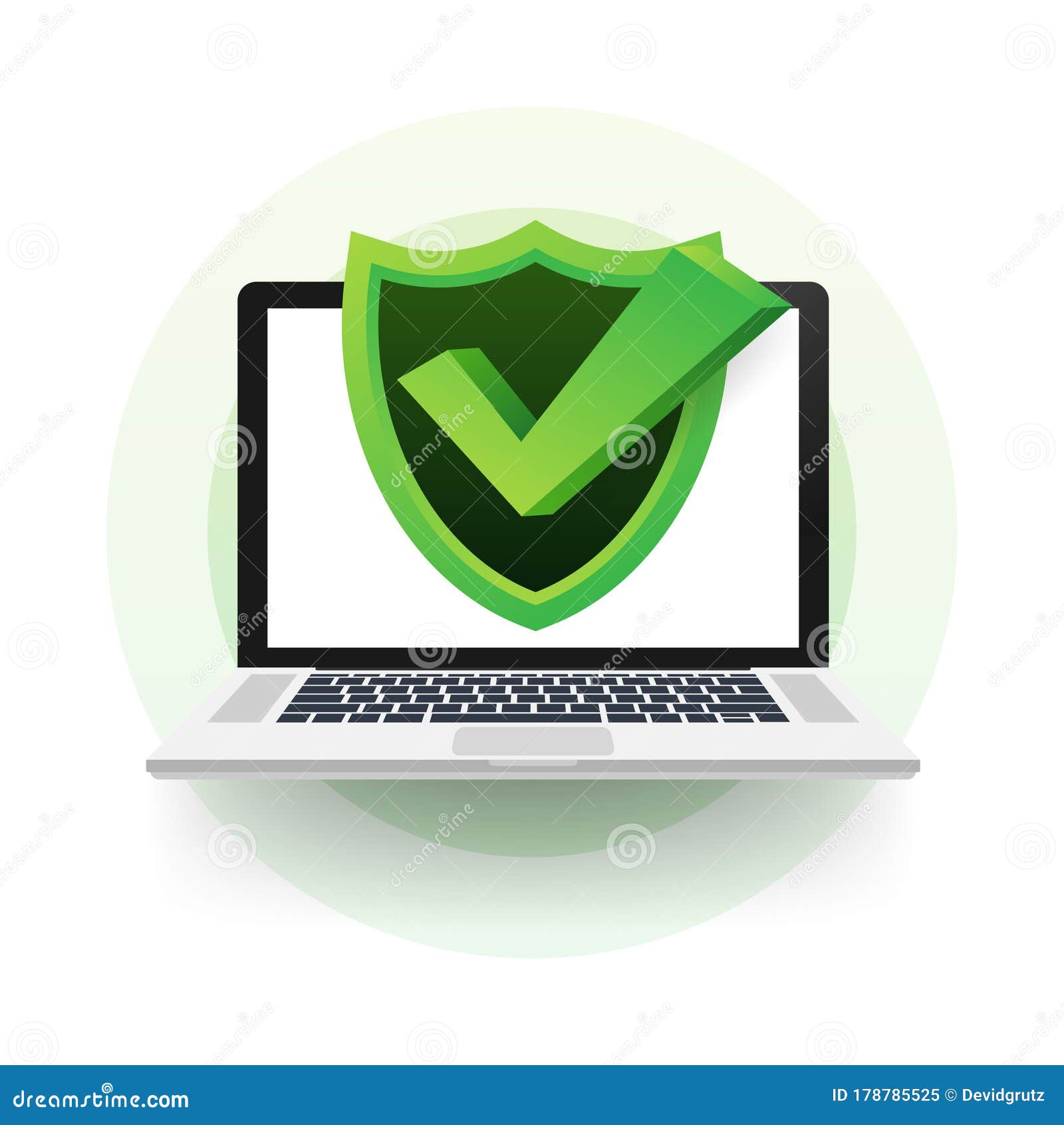 Laptop Privacy Concept Vector Icon Set. Look Computer Security Symbol ...