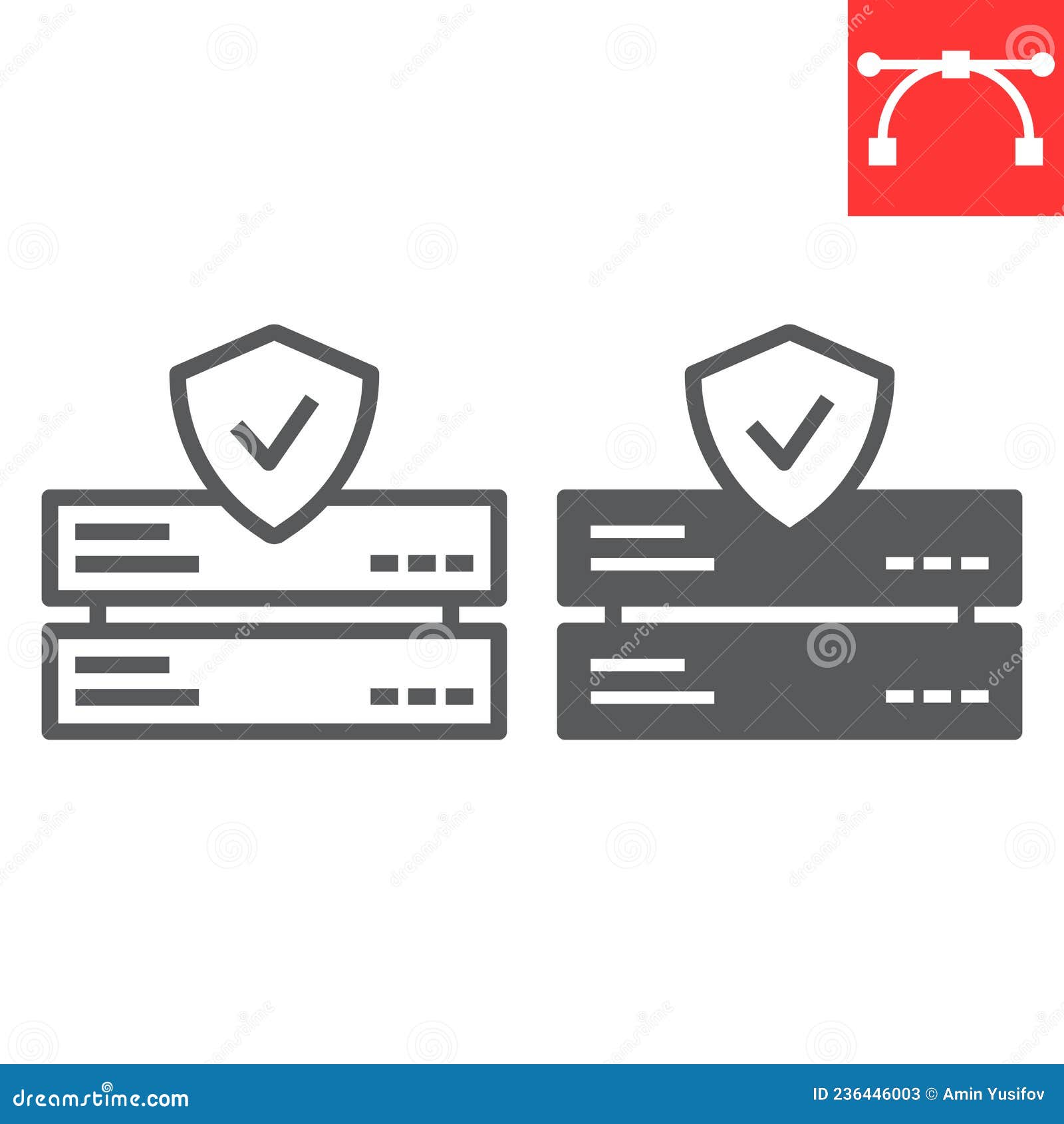 Data Protection Line and Glyph Icon Stock Vector - Illustration of data ...
