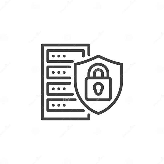 Data protection line icon stock vector. Illustration of thin - 283700122