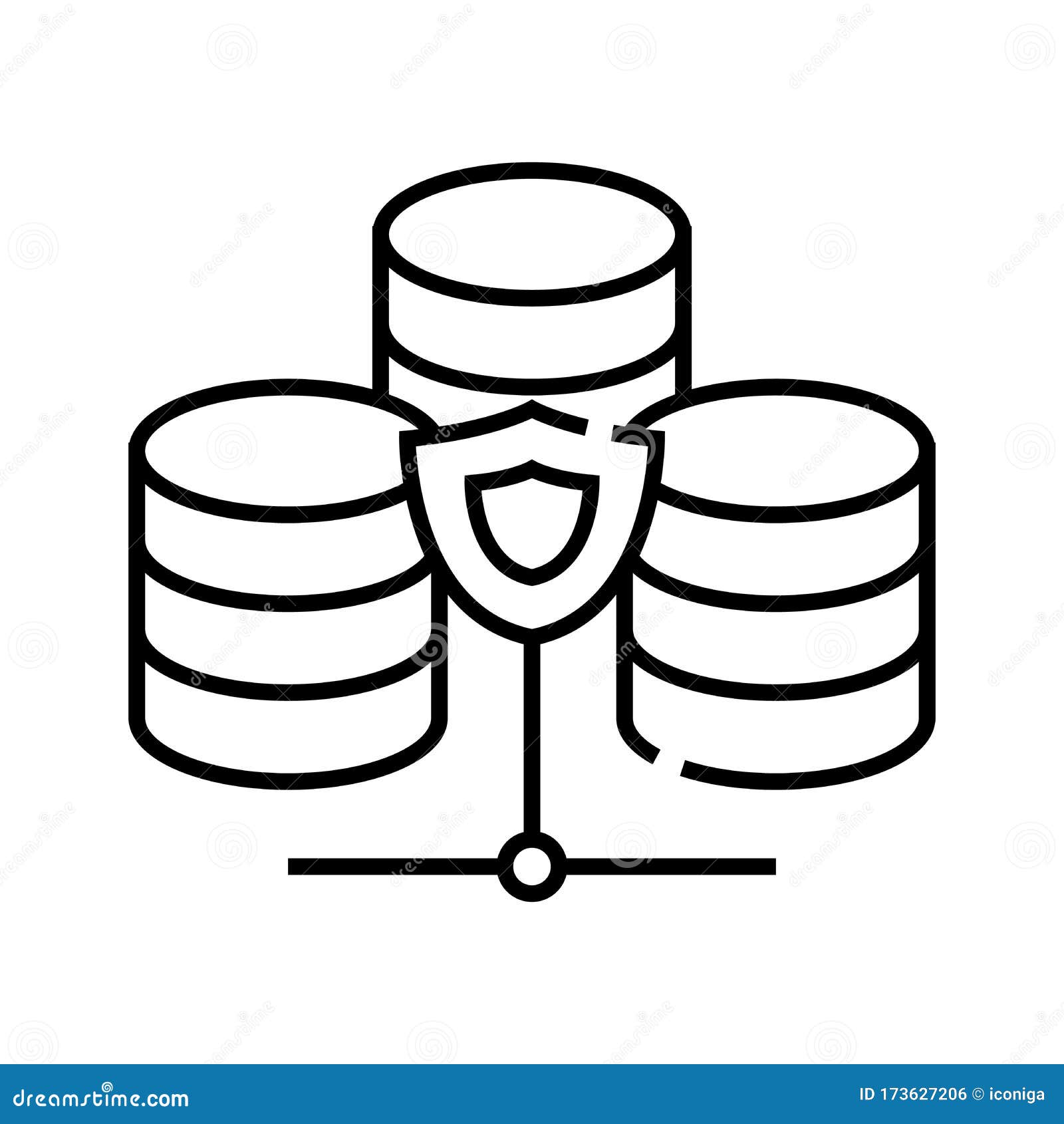 Data Protection Line Icon, Concept Sign, Outline Vector Illustration ...