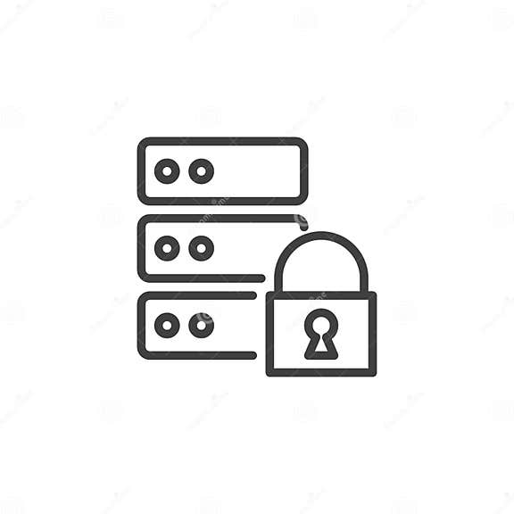 Data protection line icon stock vector. Illustration of pixel - 256643144