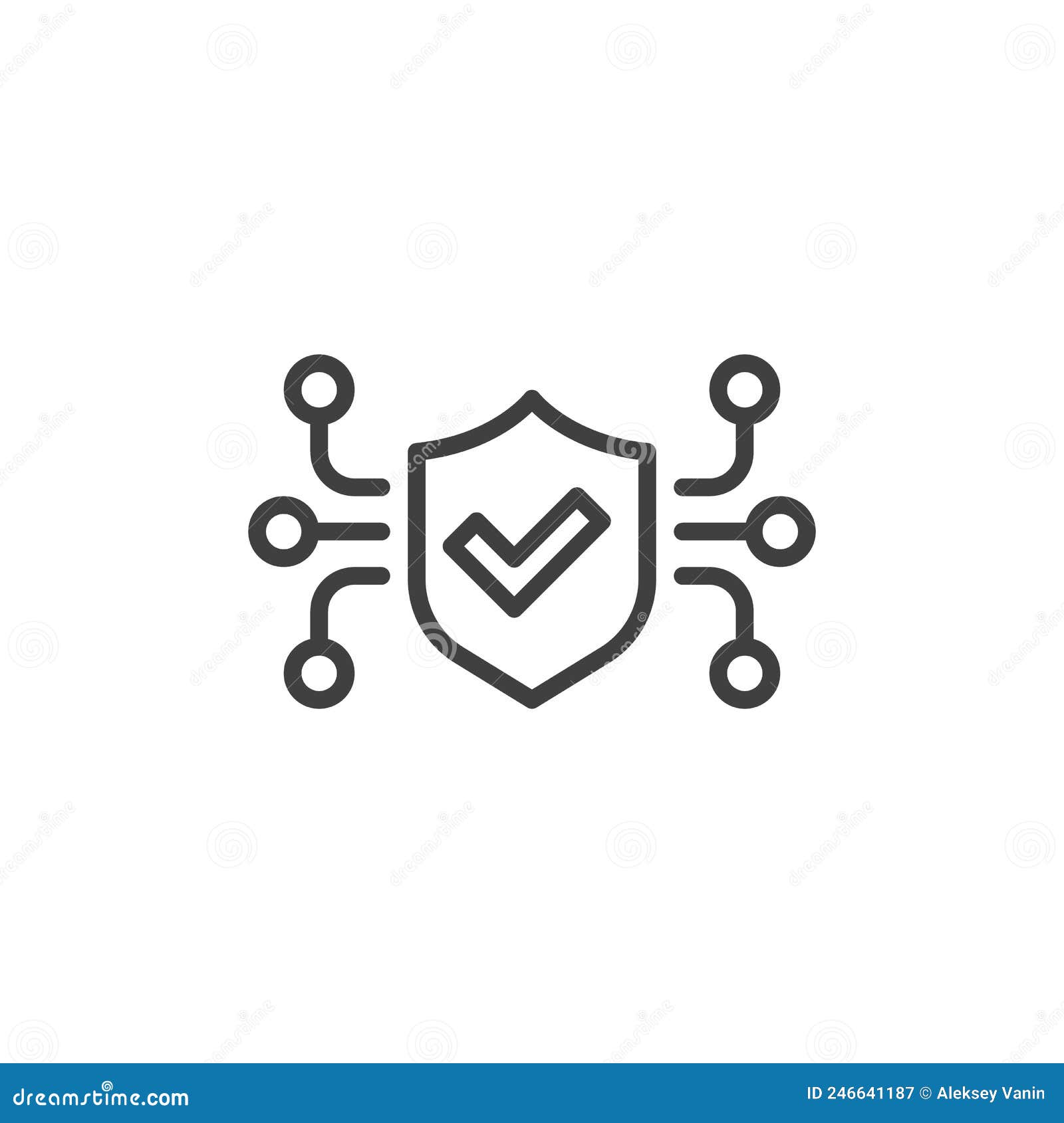 Data Protection line icon stock vector. Illustration of perfect - 246641187