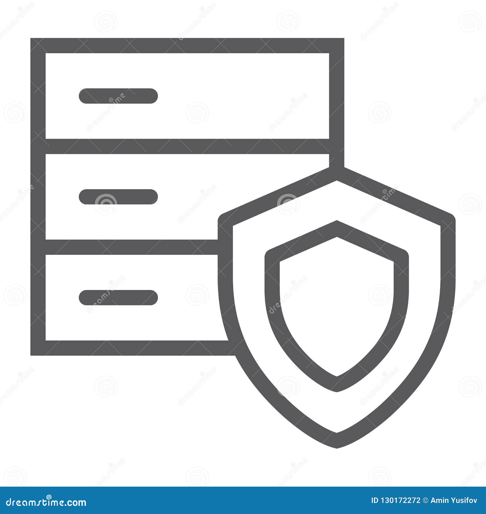 Data Protection Line Icon, Safety and Storage, Security Sign, Vector ...