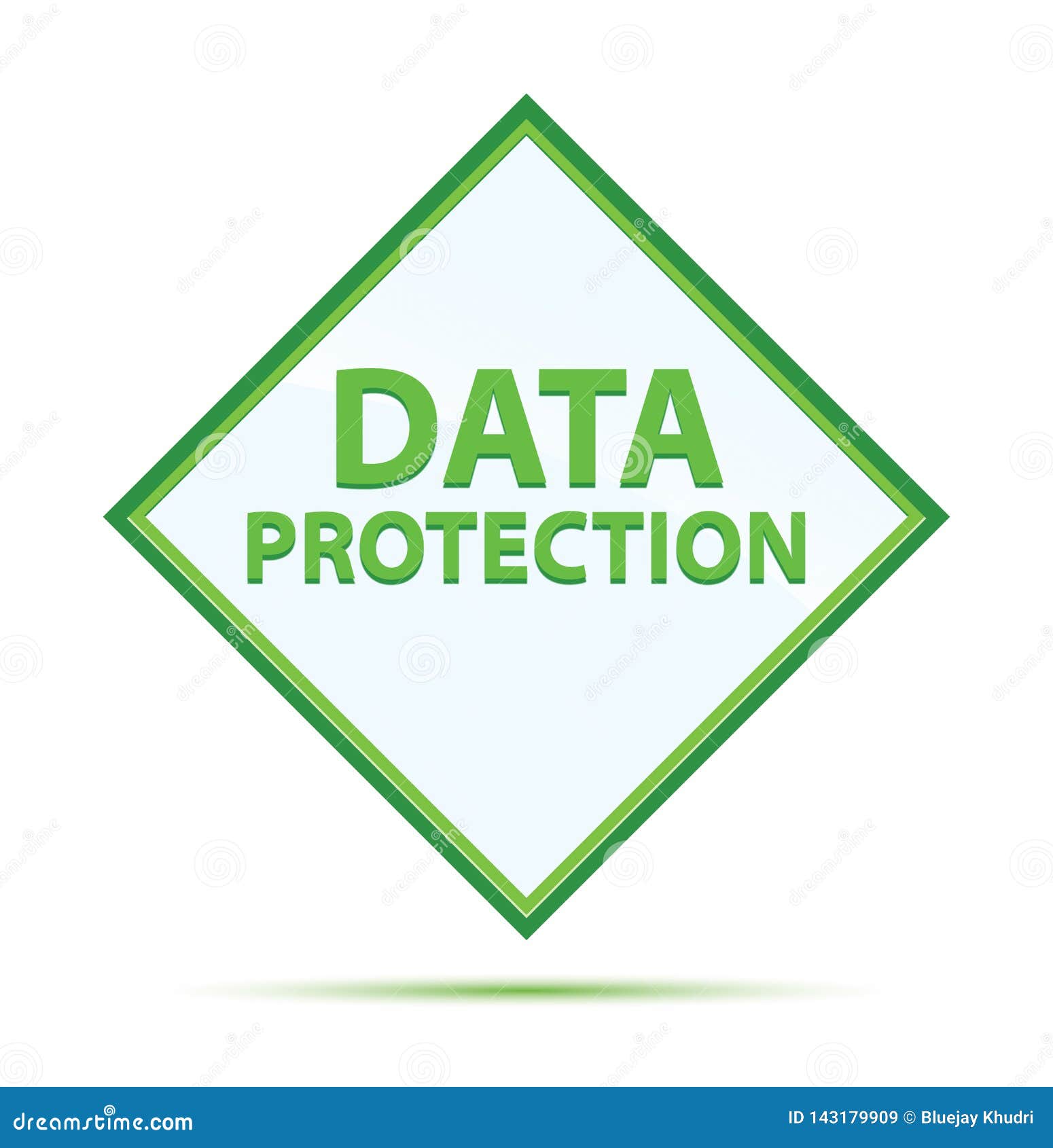 Data Protection Modern Abstract Green Diamond Button Stock Illustration ...