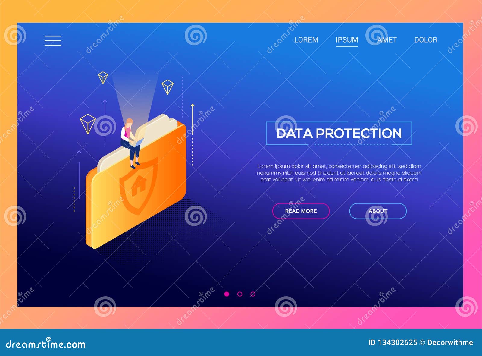 Data Protection - Modern Isometric Vector Web Banner Stock Vector ...