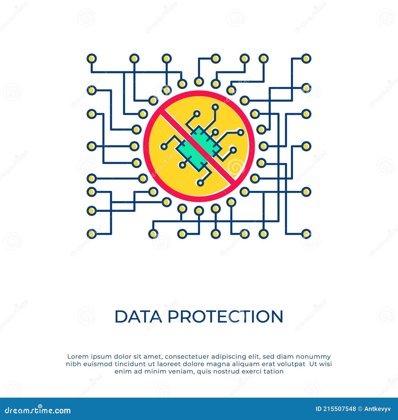 Data Protection No Bug Concept Vector Illustration Stock Vector ...