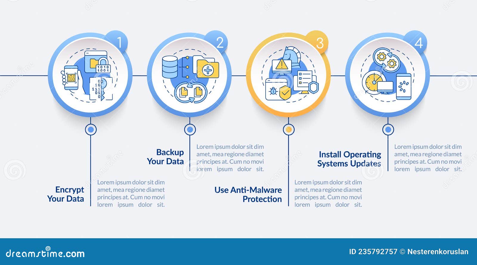 Data Protection Online Vector Infographic Template Stock Vector ...
