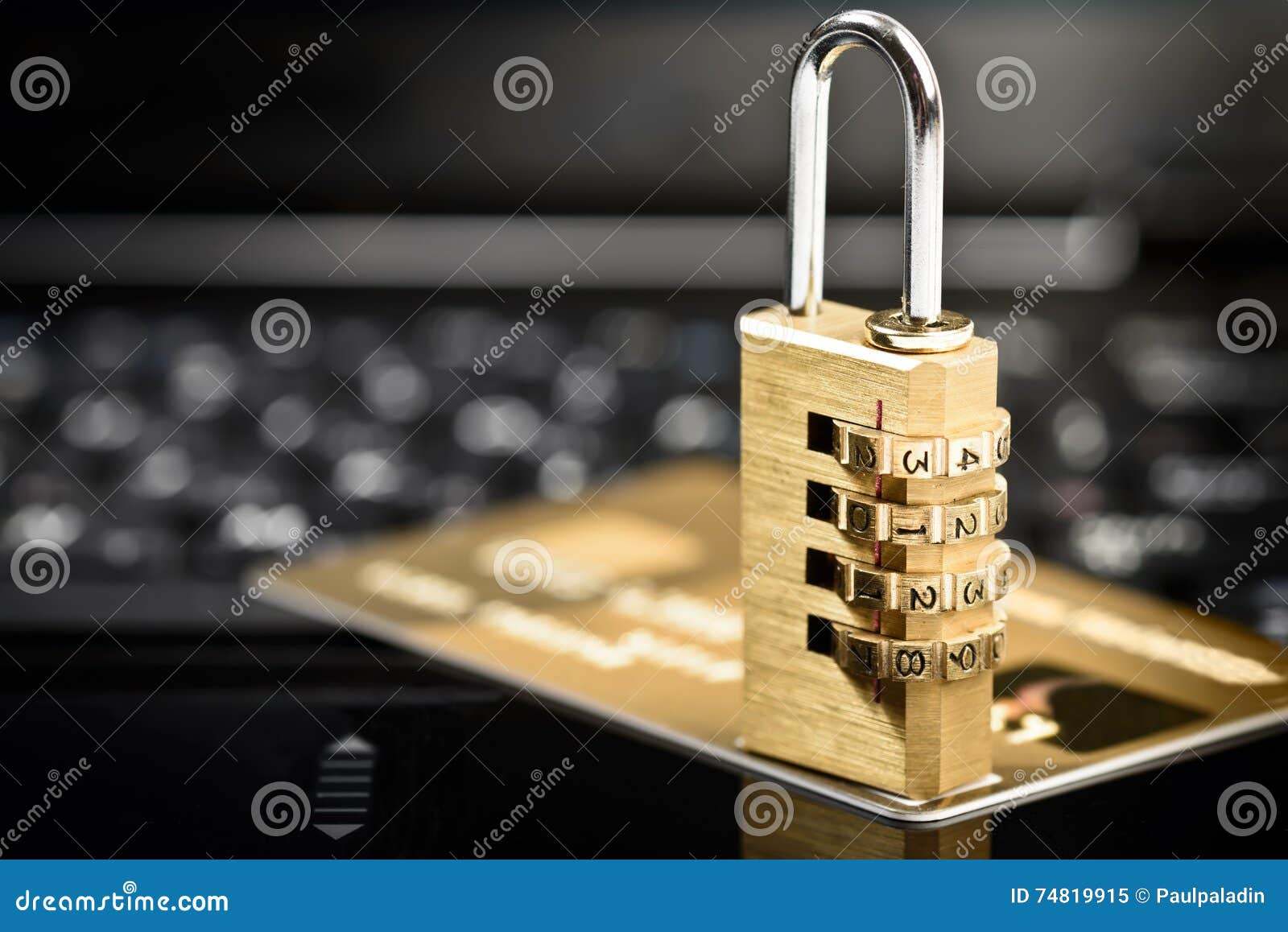 Data Protection Padlock Laptop Stock Image - Image of security, lock ...