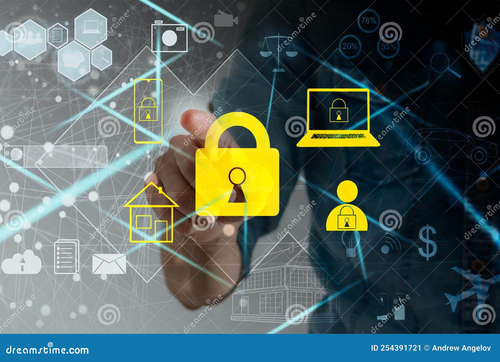 Data Protection Privacy Concept Gdpr Eu Cyber Security Network