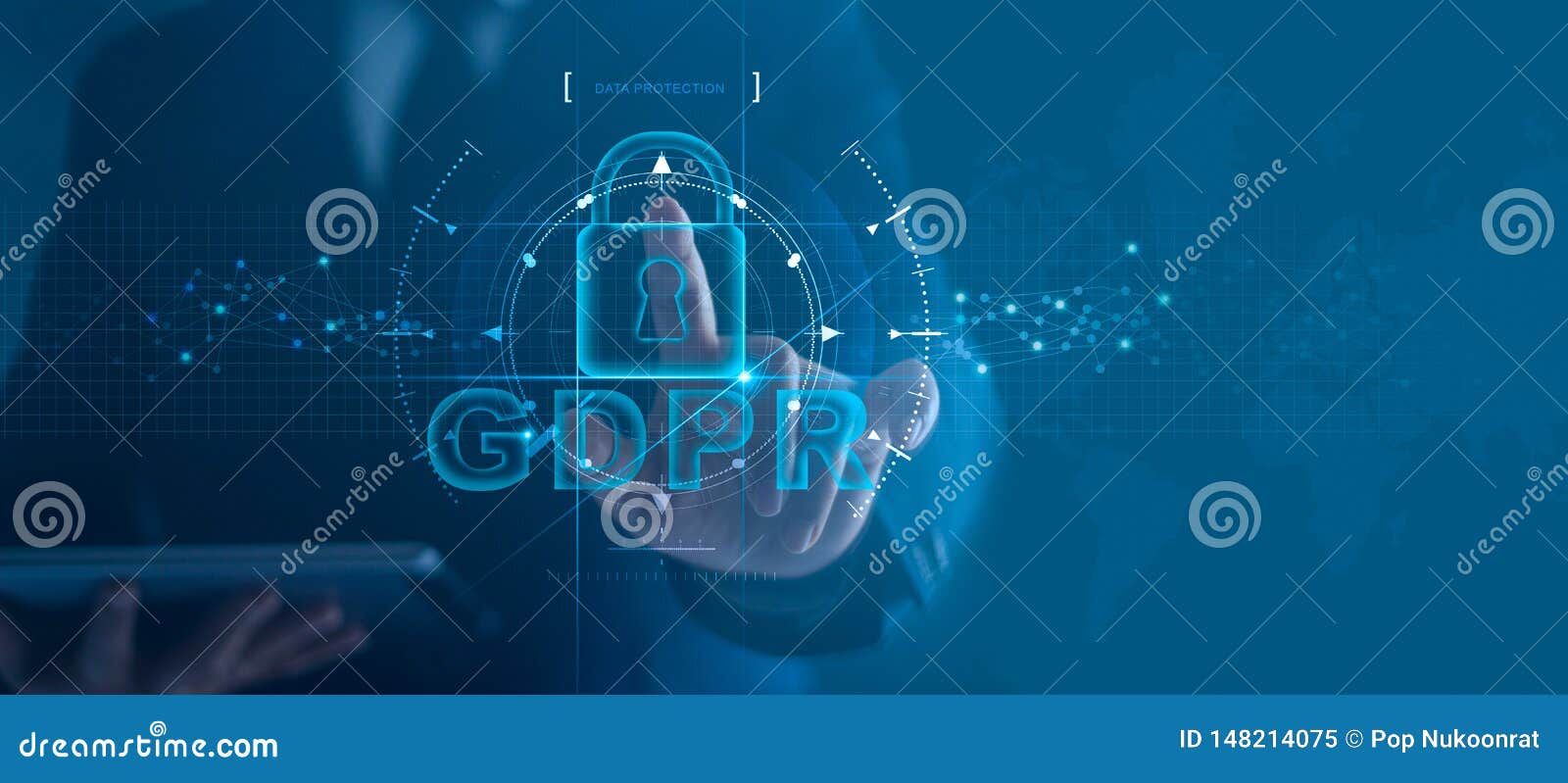 Data Protection Privacy Concept Gdpr Eu Cyber Security Network Stock