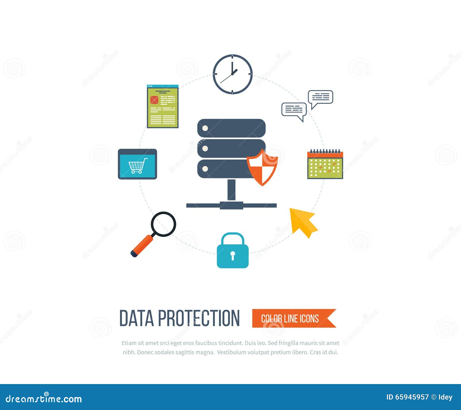 Data Protection and Safe Work. Investment Security. Stock Vector ...