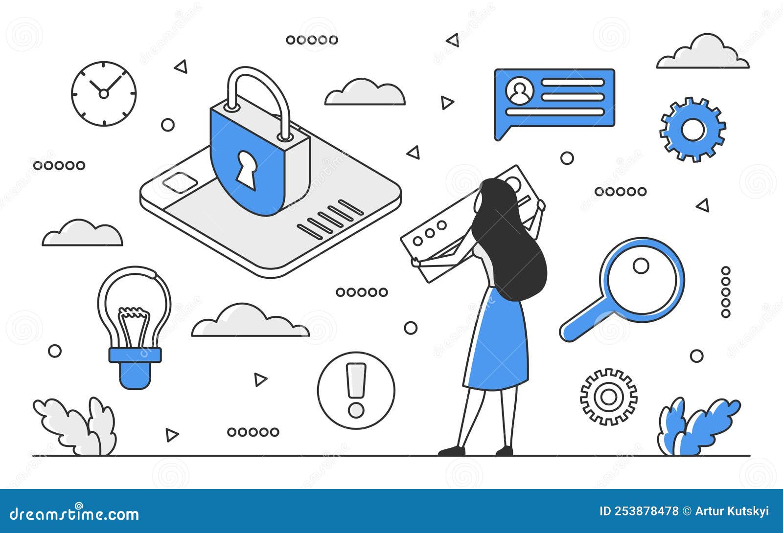 Data Protection Safety System Stock Vector - Illustration of shield ...