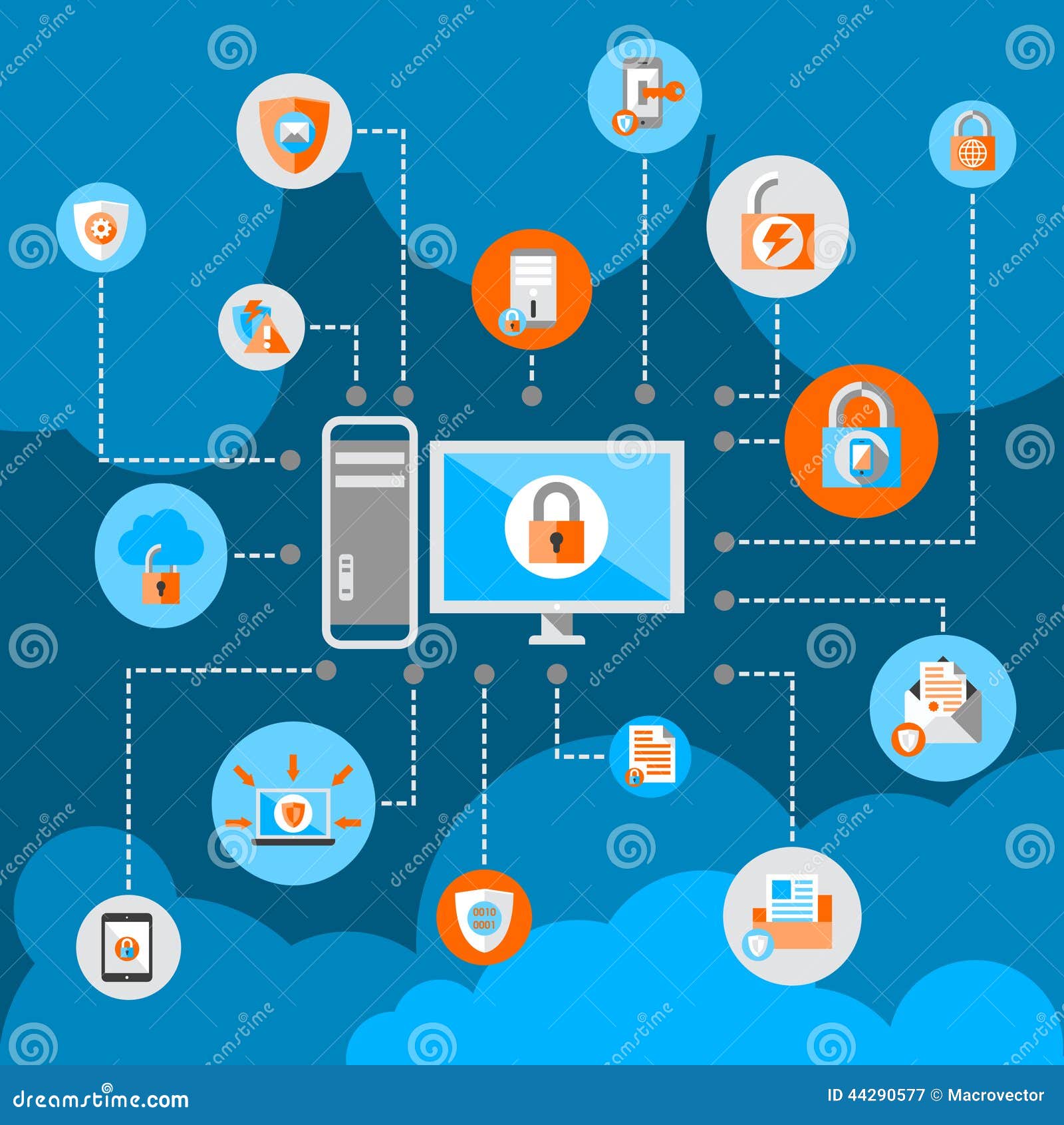 Data Protection Security Concept Stock Vector - Illustration of ...