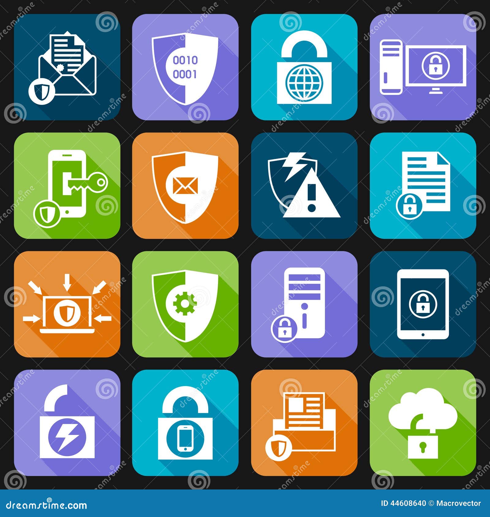Data Protection Security Icons Stock Vector - Illustration of business ...