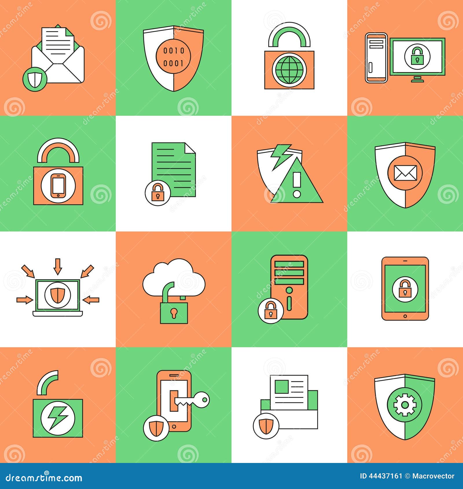 Data Protection Security Icons Stock Vector - Illustration of database ...