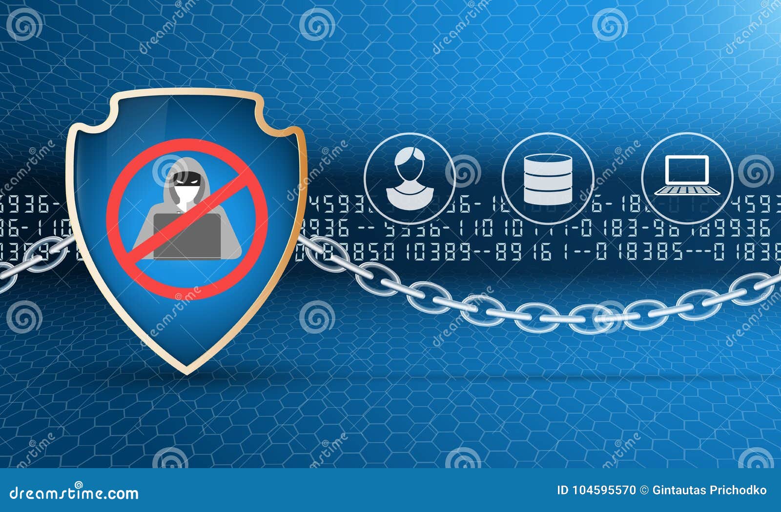 Data Protection Shield with Chain Stock Vector - Illustration of ...