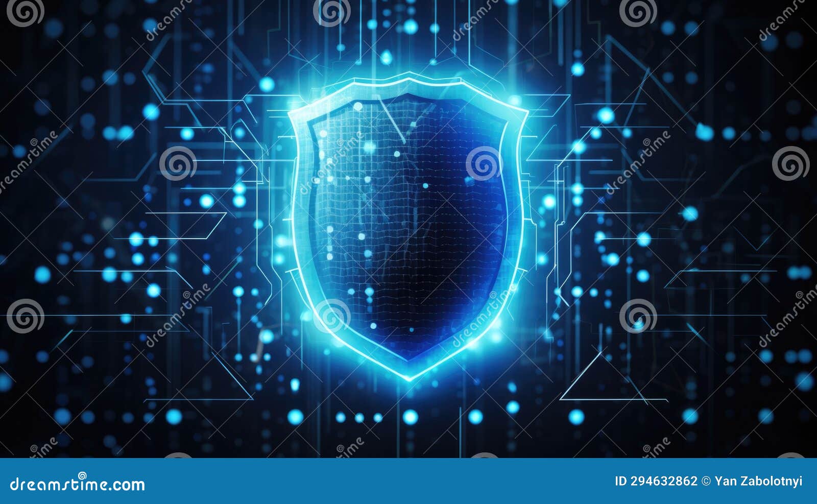 Data Protection Shield with Dots and Lines Connection Stock ...