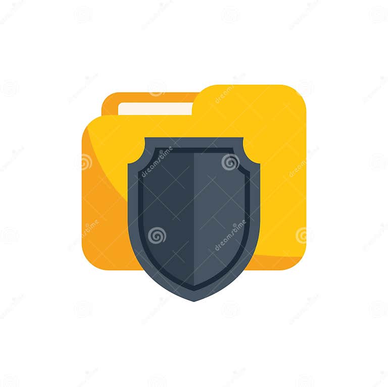 Data Protection Shield Securing Important Files Folder Stock ...