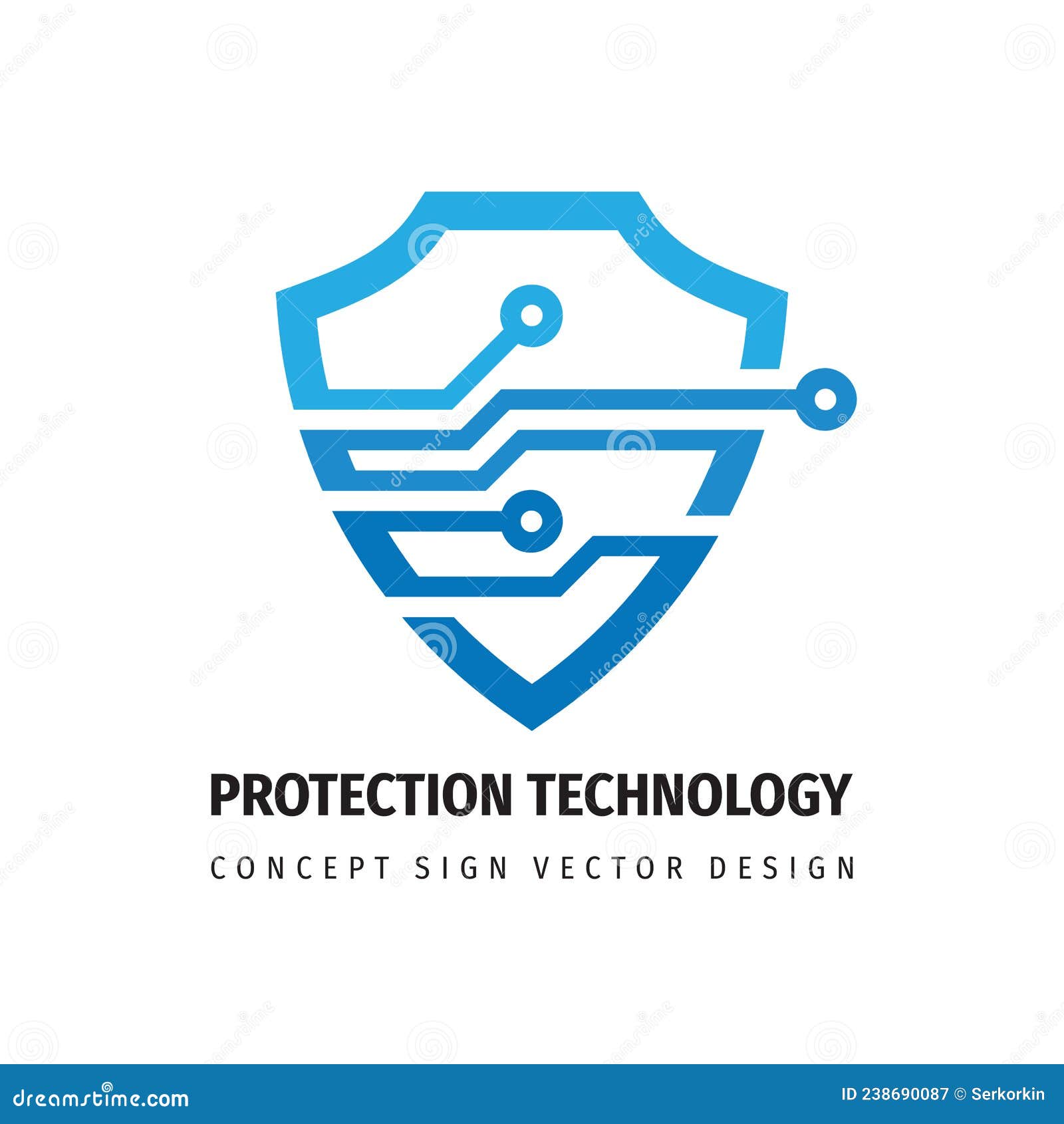 Data Protection Technology - Logo Vector Illustration. Abstract Shield ...
