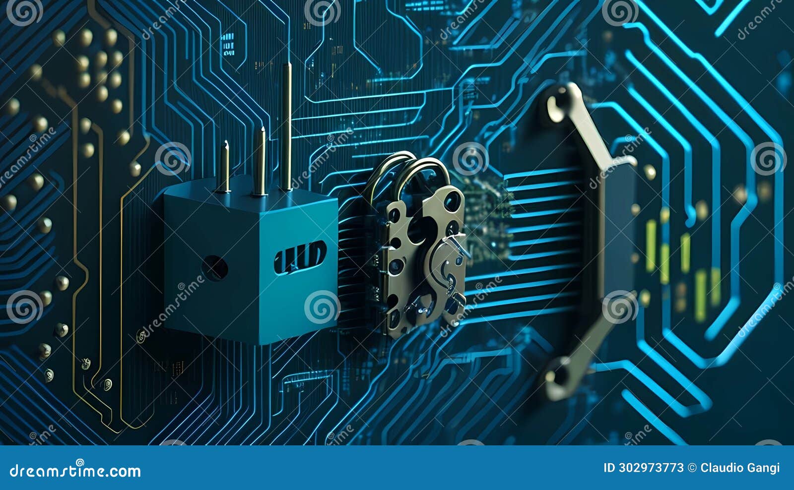 Data Protection In Ther Realm Of Cyber Security Stock Illustration