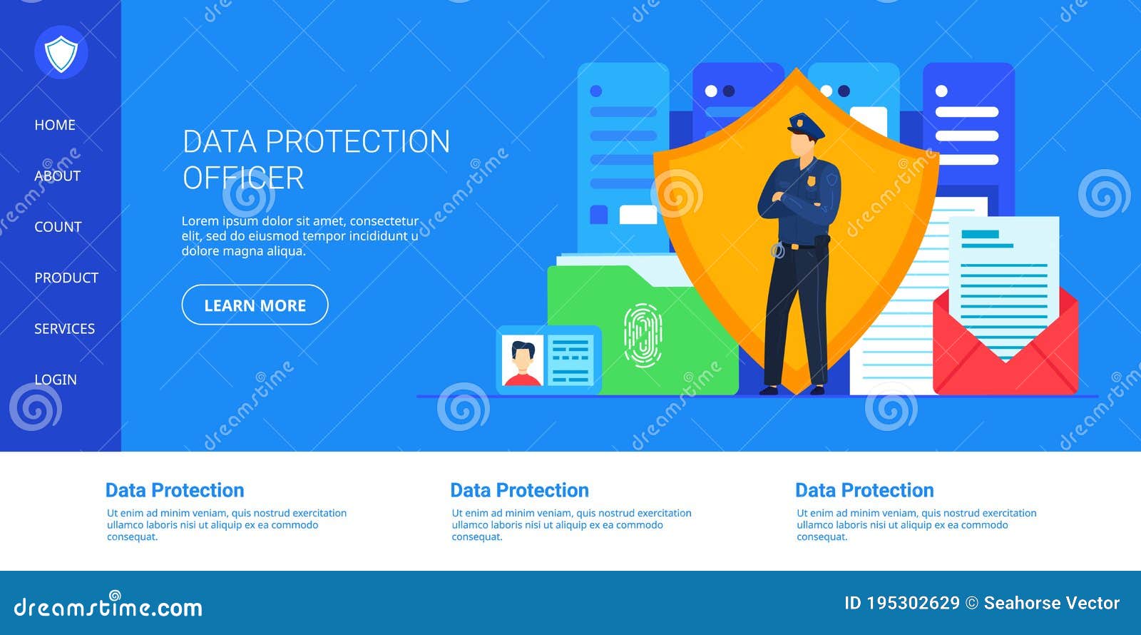 Data Protection Vector Illustration, Cartoon Cyber Security Guard ...