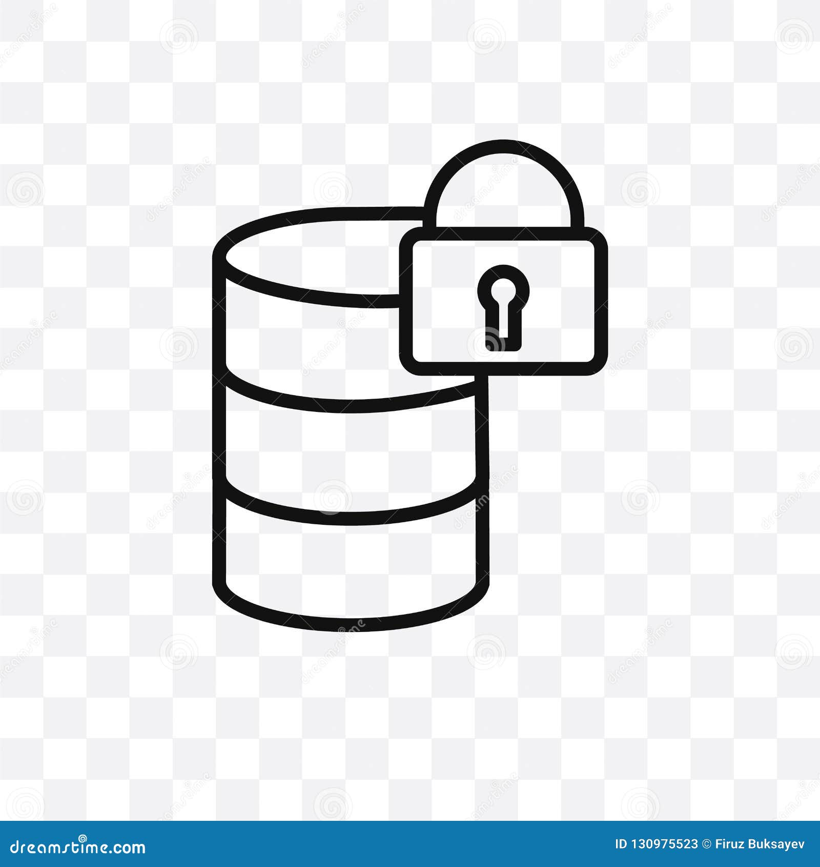 Data Protection Vector Linear Icon Isolated on Transparent Background ...