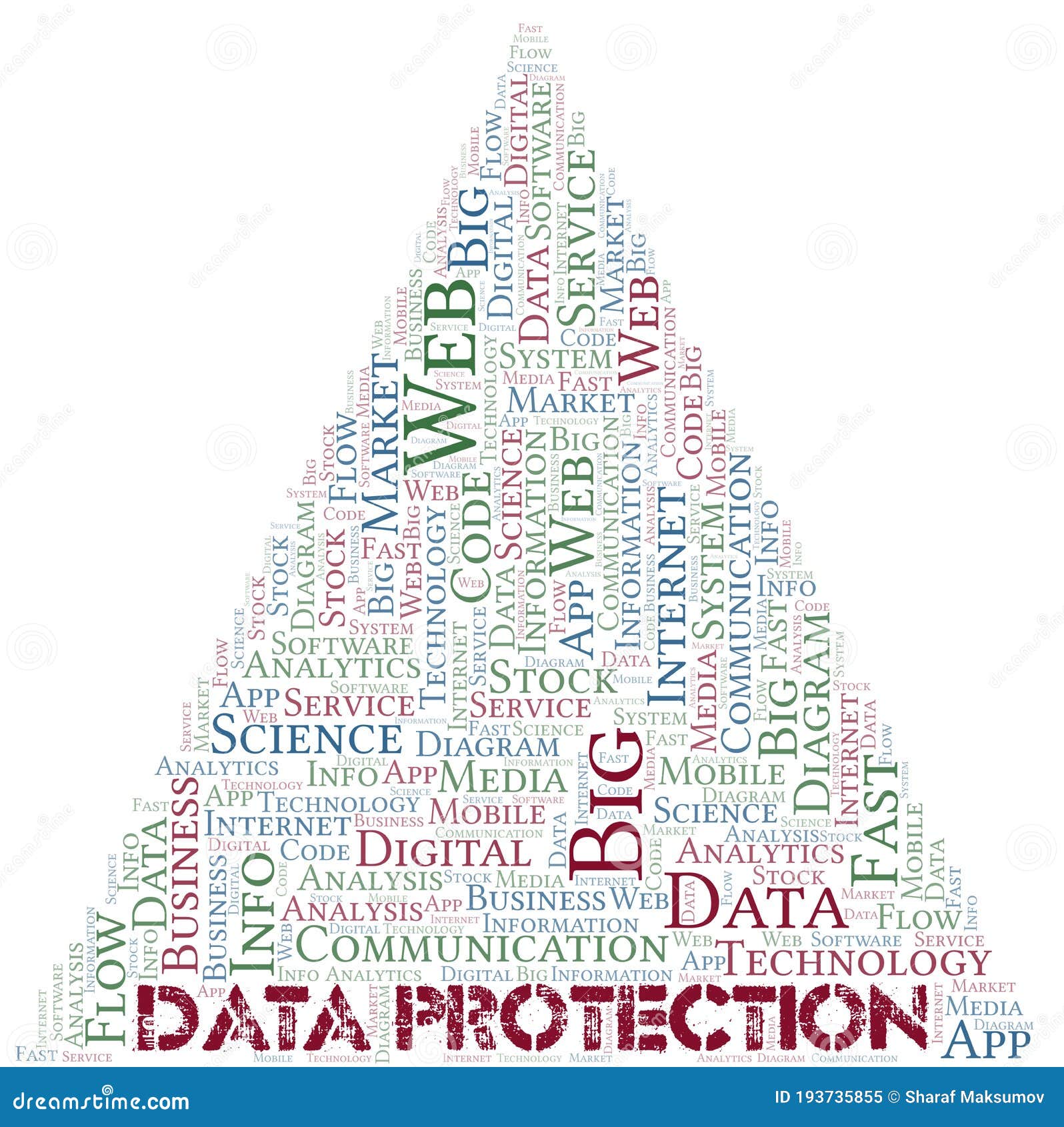 Data Protection Vector Word Cloud, Made with Text only. Stock Vector ...