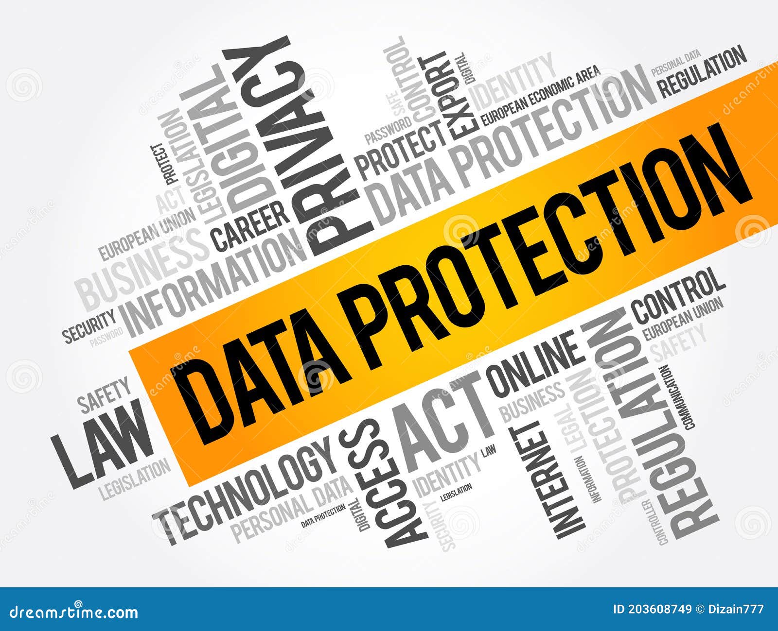 Data Protection Word Cloud Collage, Technology Concept Stock ...
