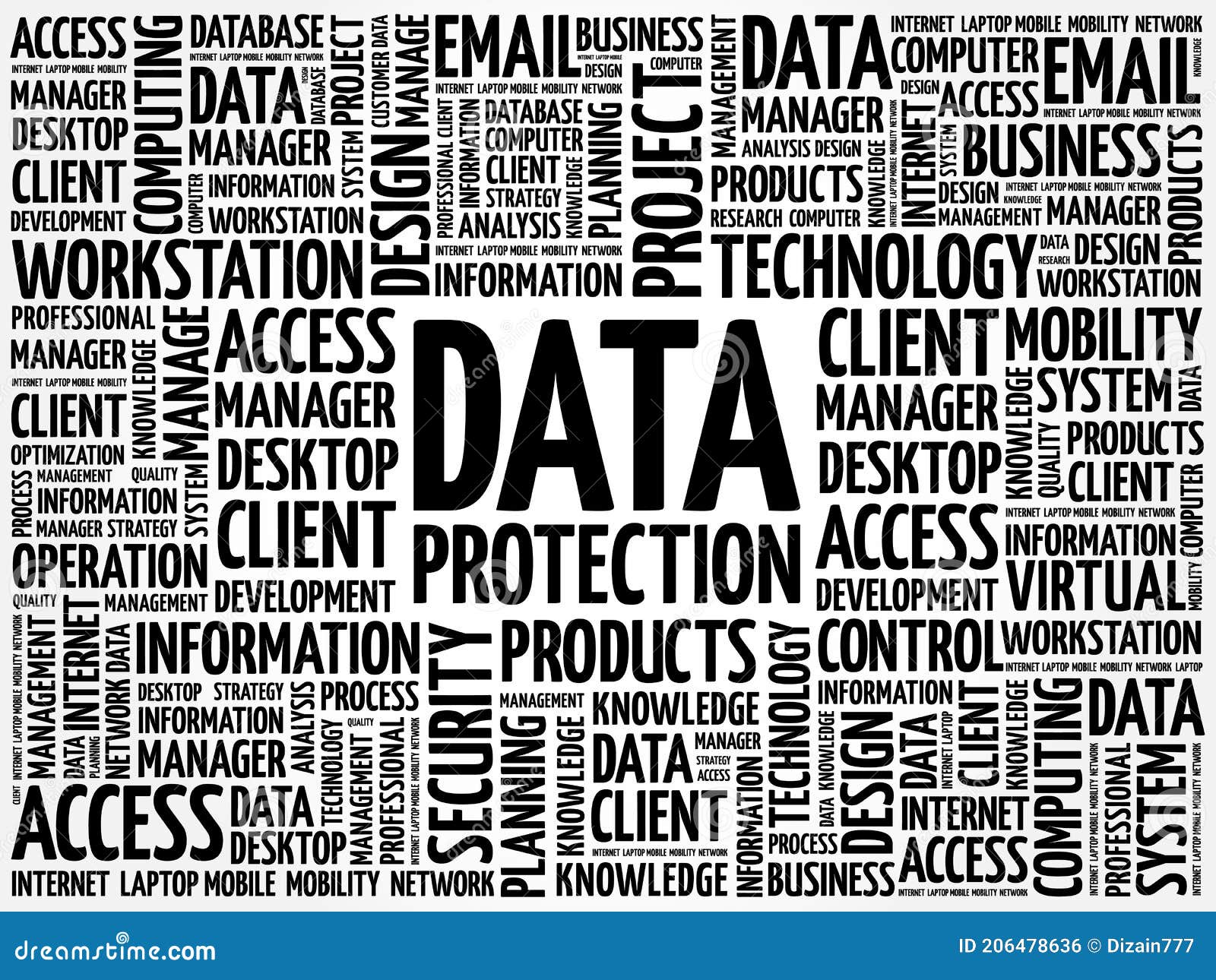 Data protection word cloud stock illustration. Illustration of network ...