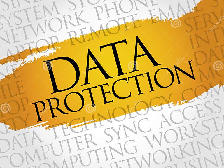 Data protection word cloud stock illustration. Illustration of phishing ...