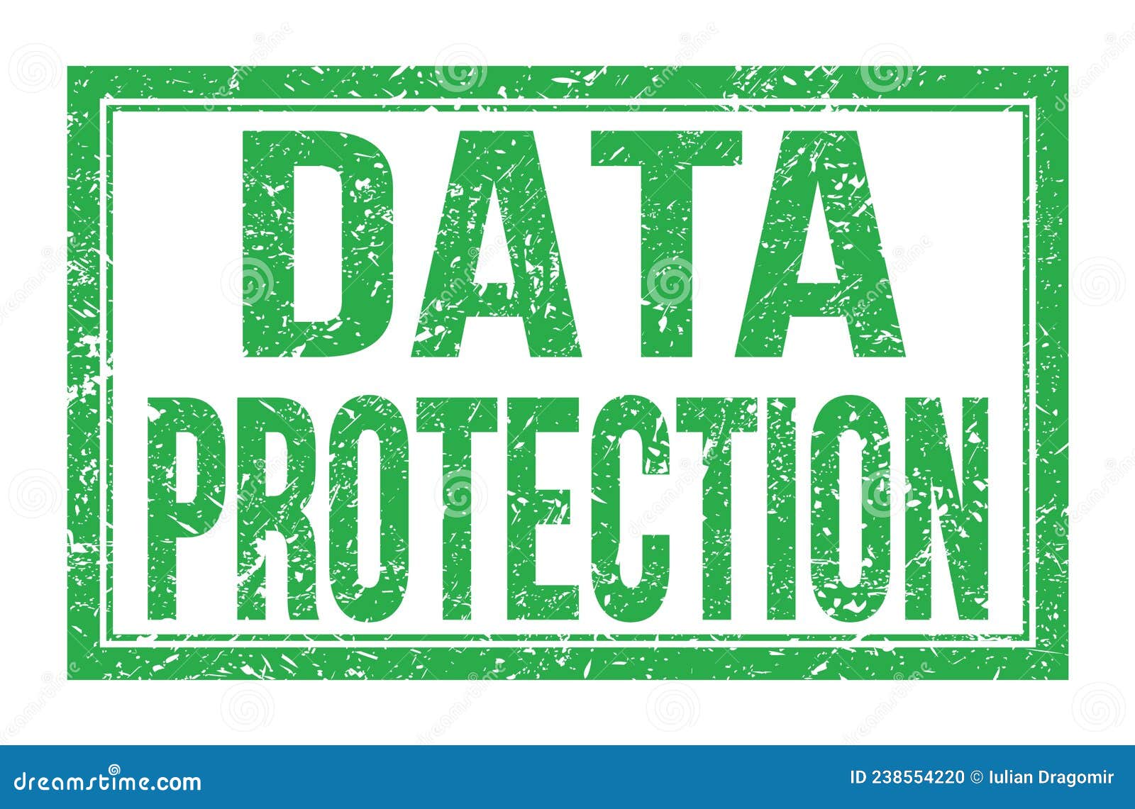 DATA PROTECTION, Words on Green Rectangle Stamp Sign Stock Illustration ...